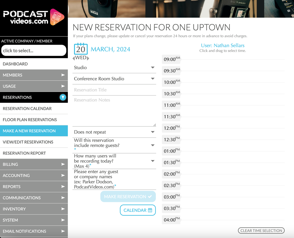 Self-Scheduling a Recording Session